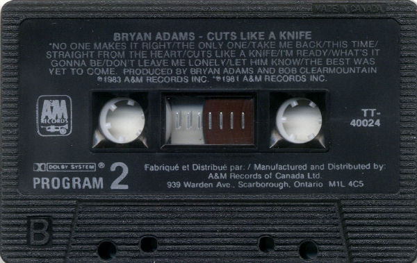 Bryan Adams - You Want It, You Got It / Cuts Like A Knife | A&M Records ...